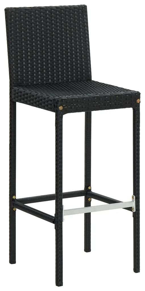 Zahradní barové stoličky s poduškami 2 ks černé polyratan,  313435