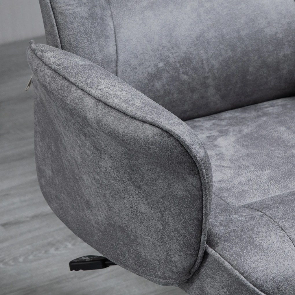 Kancelářská židle Vinsetto XXL ergonomická čalouněná židle výškově nastavitelná s funkcí houpání do nosnosti 120 kg Světle šedá | Aosom.de