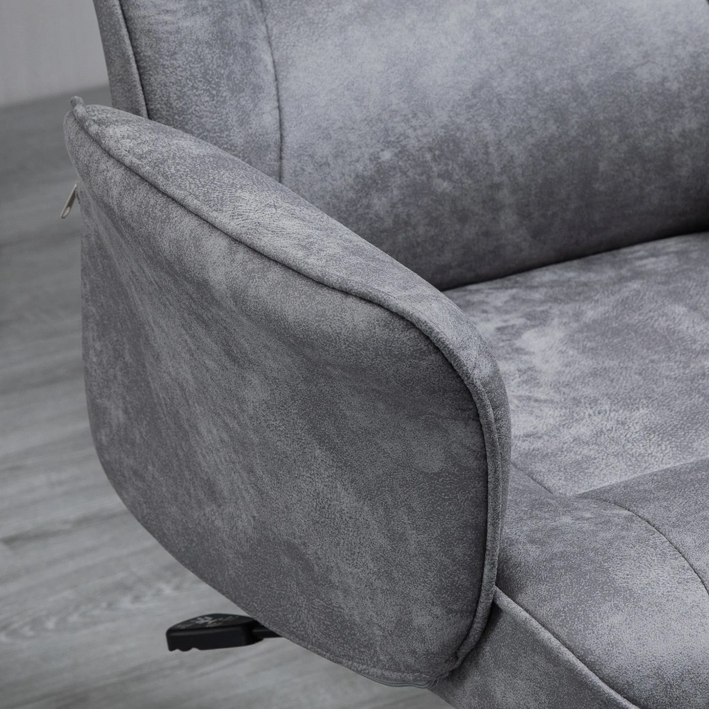 Kancelářská židle Vinsetto XXL ergonomická čalouněná židle výškově nastavitelná s funkcí houpání do nosnosti 120 kg Světle šedá