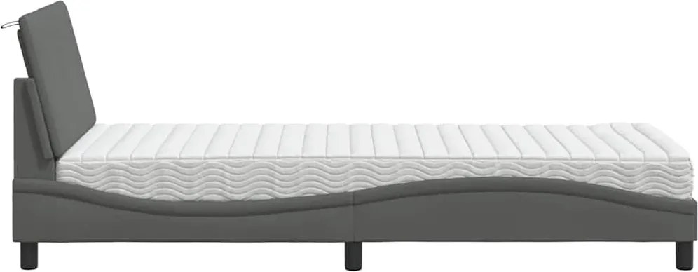 Postel s matrací Hanko tmavě šedá 90 x 200 cm textil 3310504