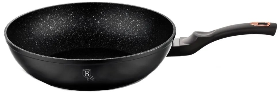 BERLINGERHAUS Pánev WOK s mramorovým povrchem 28 cm Black Rose Collection BH-1638