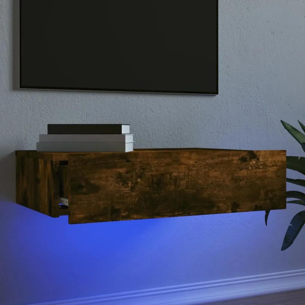 TV skříňka s LED osvětlením kouřový dub 60 x 35 x 15,5 cm - Default Title