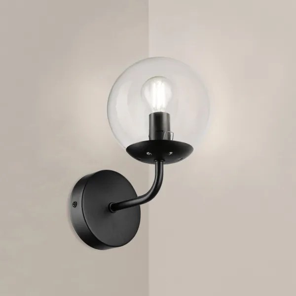 Brilagi - Nástěnná lampa MALIVA 1xE14/15W/230V černá/čirá