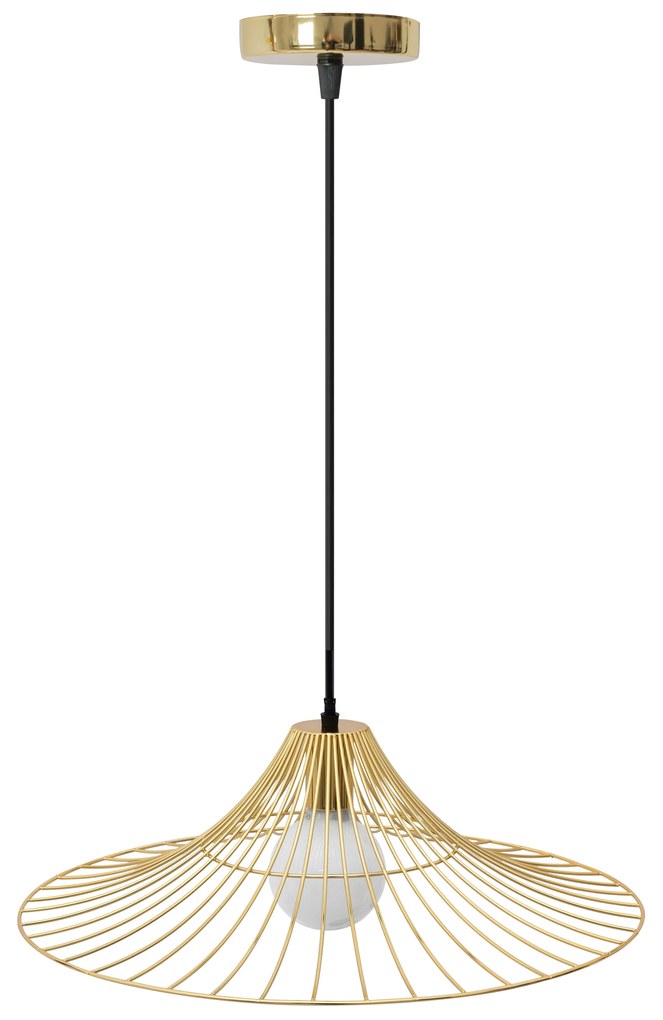 Toolight - Stropní lampa závěsná plochá kulatá 1xE27 APP499-1CP, zlatá, OSW-00612
