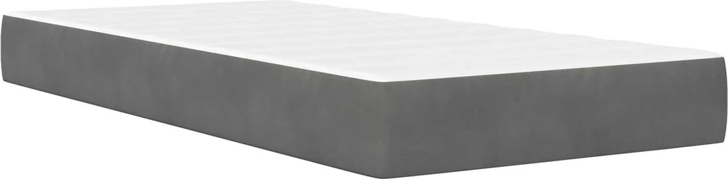 Rám postele s matrací s matrací Tmavě šedá 80 x 200 cm samet 3414760