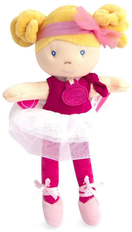Doudou Jolijou Panenka mini baletka "Les Tutus" 23 cm tmavě růžové šaty