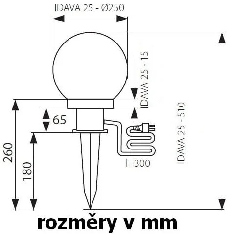 T-LED Zahradní svítidlo IDAVA 25 Zahradní svítidlo IDAVA 25