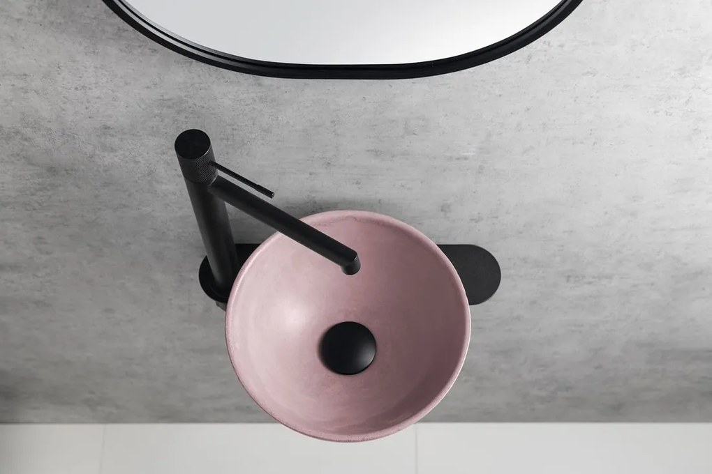 Sapho Sapho, MINOR betonové umyvadlo na desku, průměr 26cm, růžová mat, MR26021