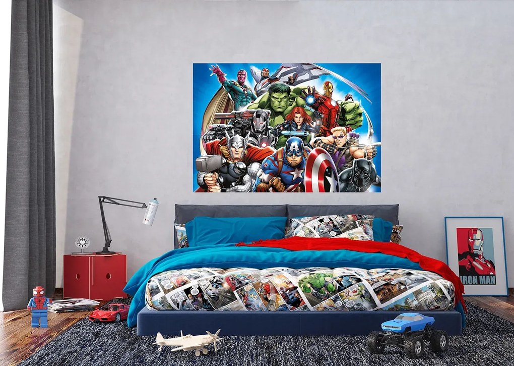 Dětská vliesová fototapeta na zed' Marvel Avengers – Celý Tým, Disney | 155 x 110 cm | DFTDNM 5279