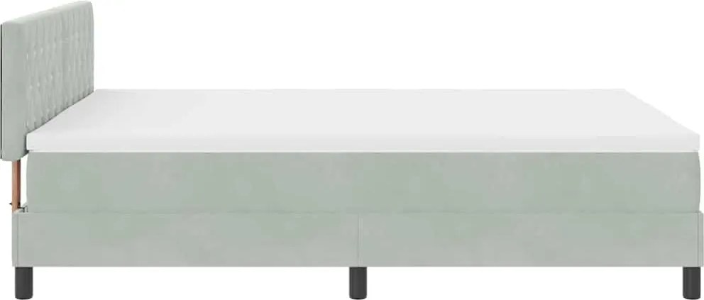 Postel s boxspringem s matrací Světle šedá 140 x 190 cm samet 3339104