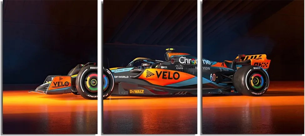 Triptych na zeď McLaren Formula 1 Lando Norris F1 40x90 cm
