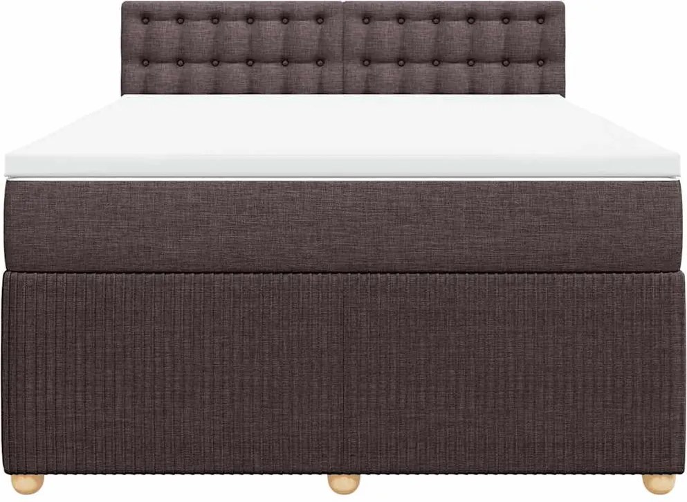 Box spring postel s matrací tmavě hnědá 140x190 cm textil 3289768
