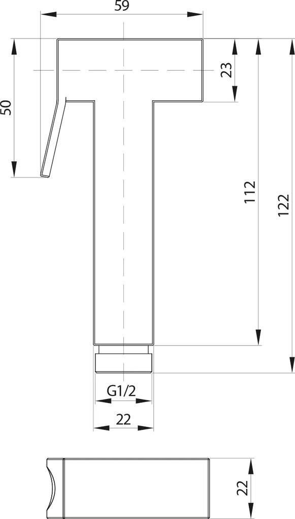 Sapho bidetová sprška hranatá zlatá matná BS129GB