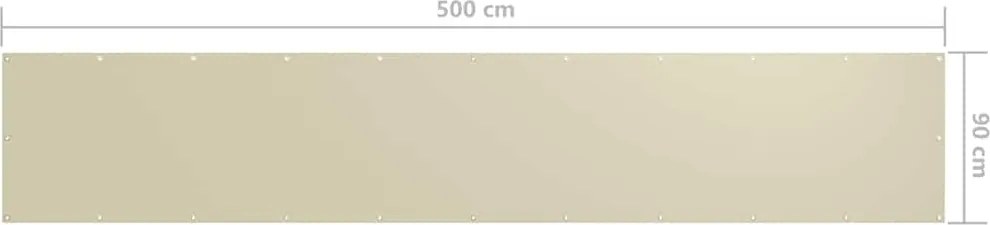 Balkónová zástěna krémová 90 x 500 cm oxfordská látka 134954