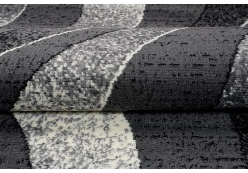 Kusový koberec PP Mel tmavě šedý atyp 70x250cm