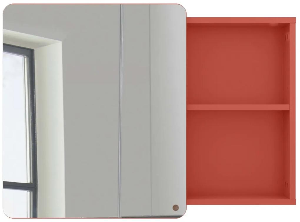 OnaDnes -20% Červená lakovaná koupelnová zrcadlová skříňka Tom Tailor Color Bath 80 x 58 cm