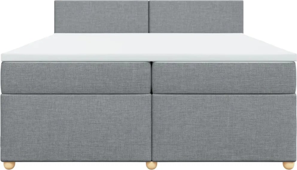 Box spring postel s matrací světle šedá 200 x 200 cm textil 3286780