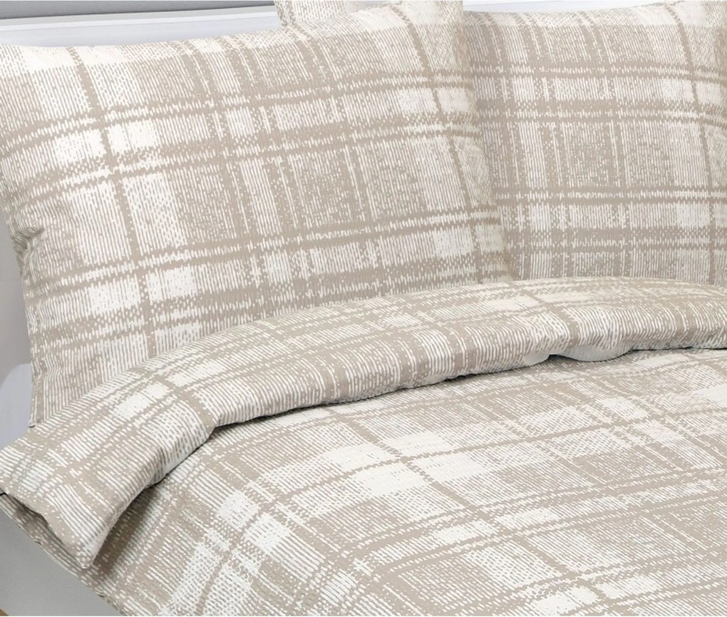 Povlečení krepové Béžová,Bílá 80/311 - 140x200, 70x90 cm