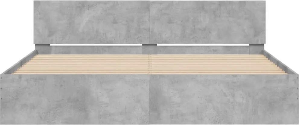 Rám postele s čelem a LED osvětlením betonově šedý 180 x 200 cm 3207591