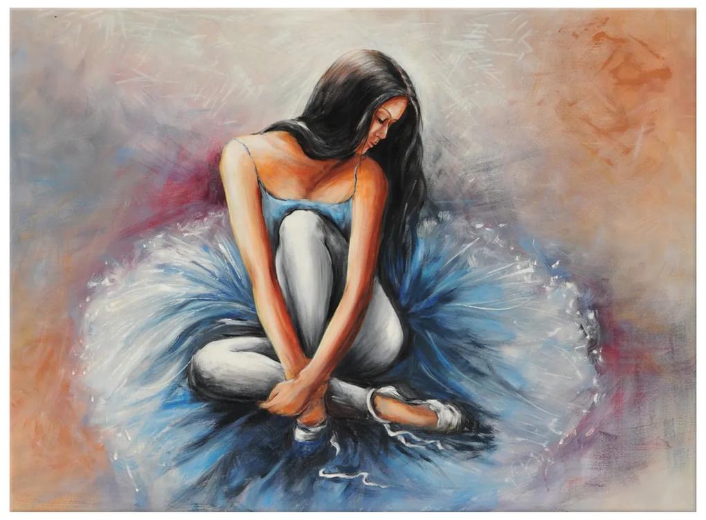 Gario Ručně malovaný obraz Tmavovlasá baletka Rozměry: 120 x 80 cm
