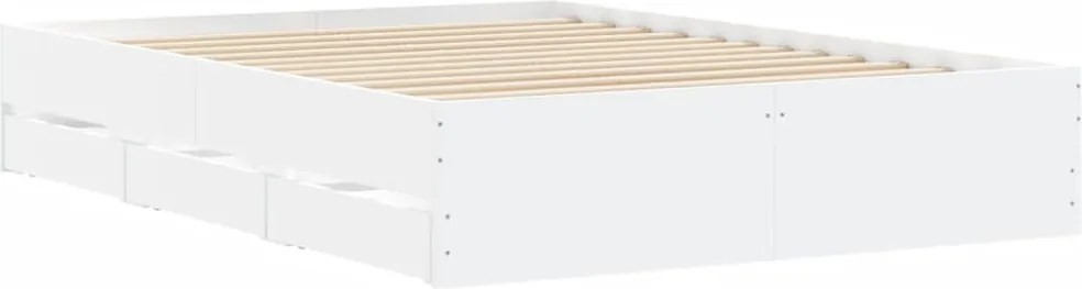 Rám postele se zásuvkami bílý 120 x 190 cm kompozitní dřevo 3207315