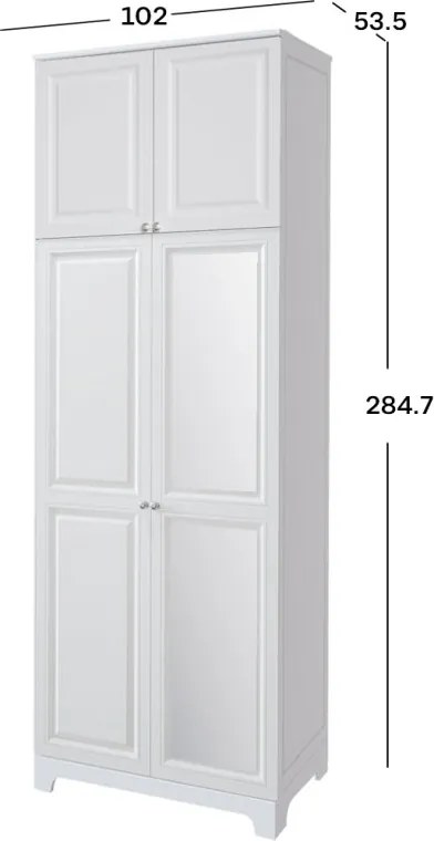 Skříň č. 2 / MDF V.2 + Zrcadlo V.2 + Vysoká nástěnná skříň Madrid