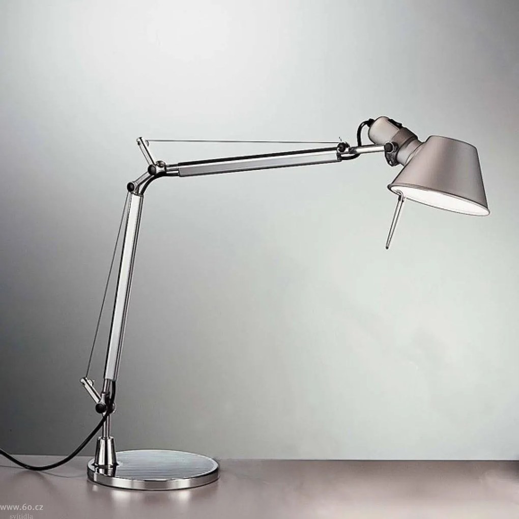 Artemide A008600 + A005910 Tolomeo Mini, designová stolní lampa, 1x77W E27, hliník, 108 cm