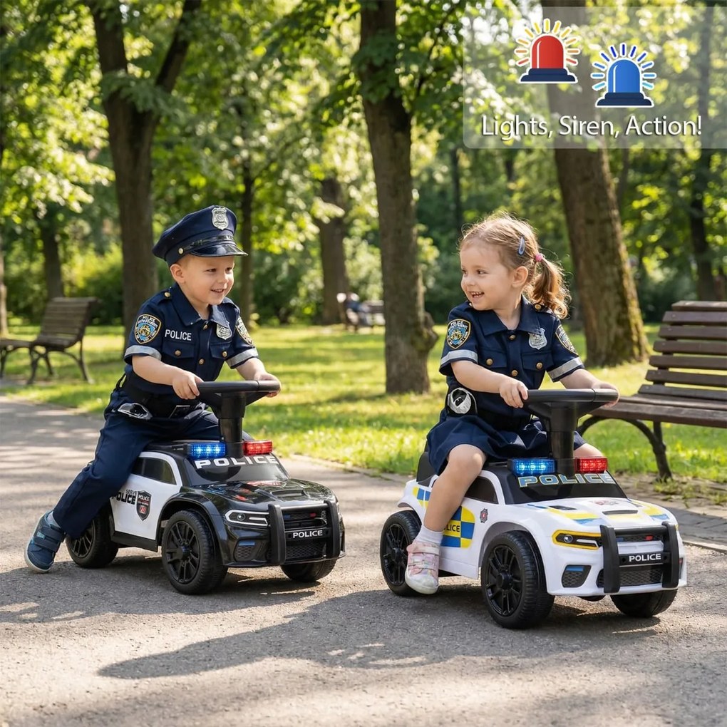 Costway Policejní auto pro batolata Auto s blikajícími světly Hudební siréna