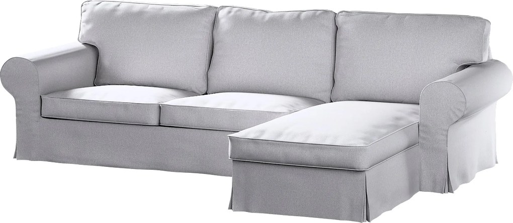 Potah na pohovku IKEA Ektorp 2-místná s lenoškou barva šedá látka pletený vzor