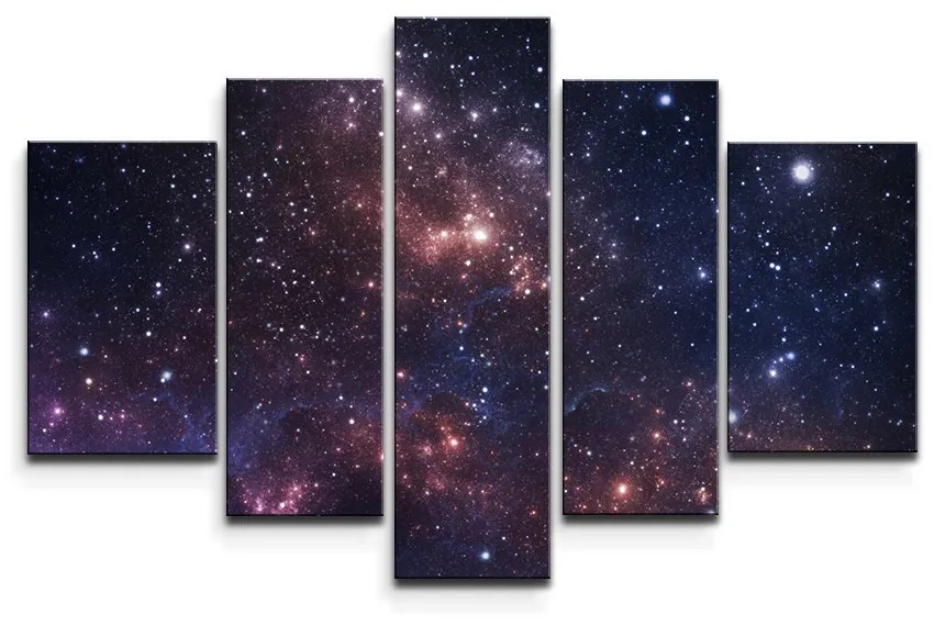 Sablio Obraz - 5-dílný Noční obloha - 125x90 cm