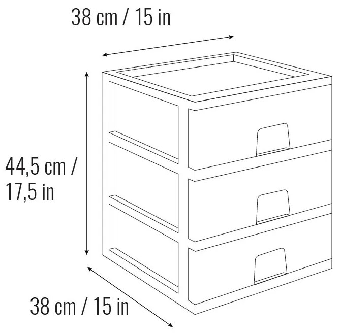 Zásuvkový box Eiffel, 44,5x38x38 cm