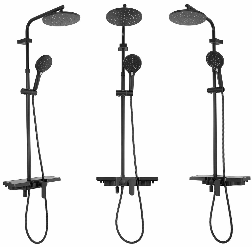 REA - Santos sprchový set s baterií 150mm, černá, REA-P8803