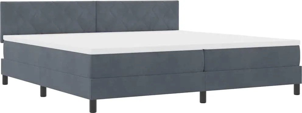 Postel s boxspringem s čelo Tmavě šedá 200 x 200 cm samet 3339261