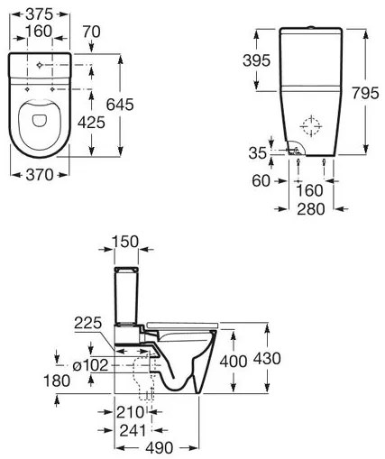 Roca Inspira WC mísa Rimless, bílá A342526000