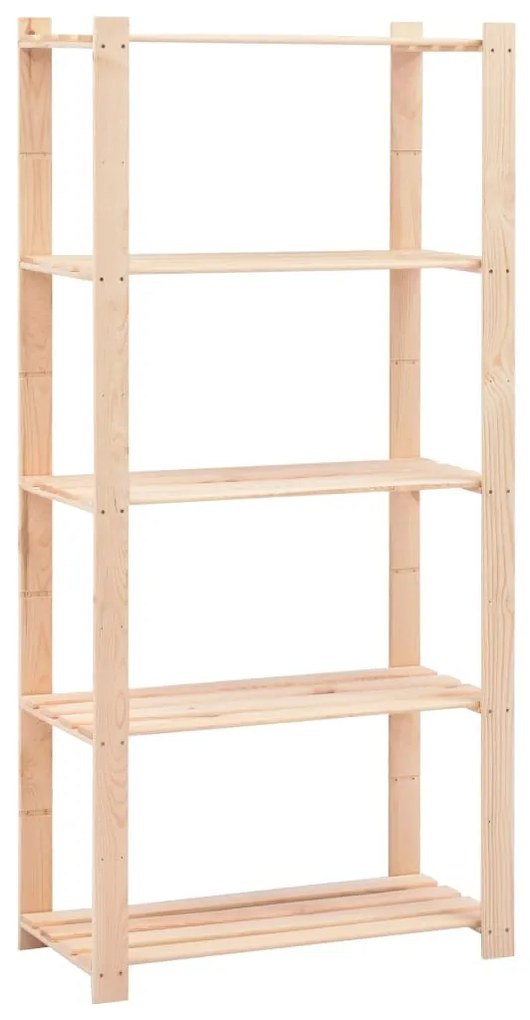 Úložný regál 5 polic 80x38x170 cm masivní borovice 250 kg 286199