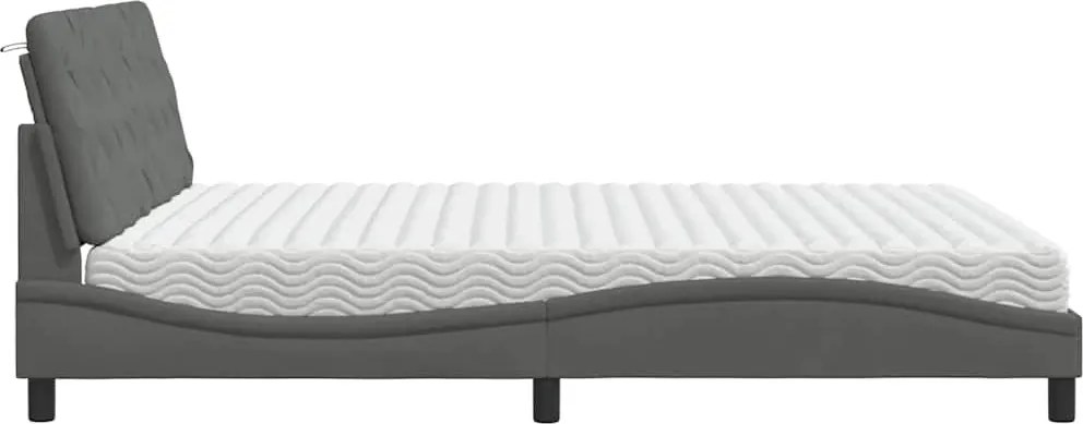 Postel s matrací tmavě šedá 180 x 200 cm textil 3310756