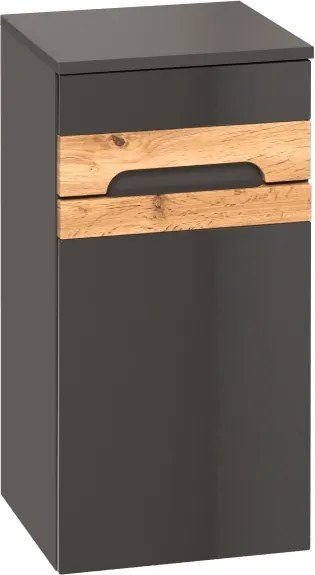 MAXIVA Dolní závěsná skříňka - GALAXY 810 grey, grafit/lesklý grafit/dub votan