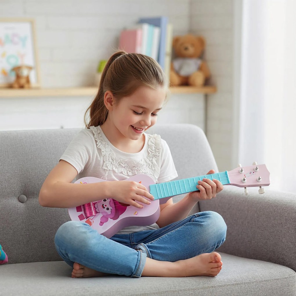 Costway 21 Palcové ukulele pro děti Mini hračkové ukulele s 4 nylonovými