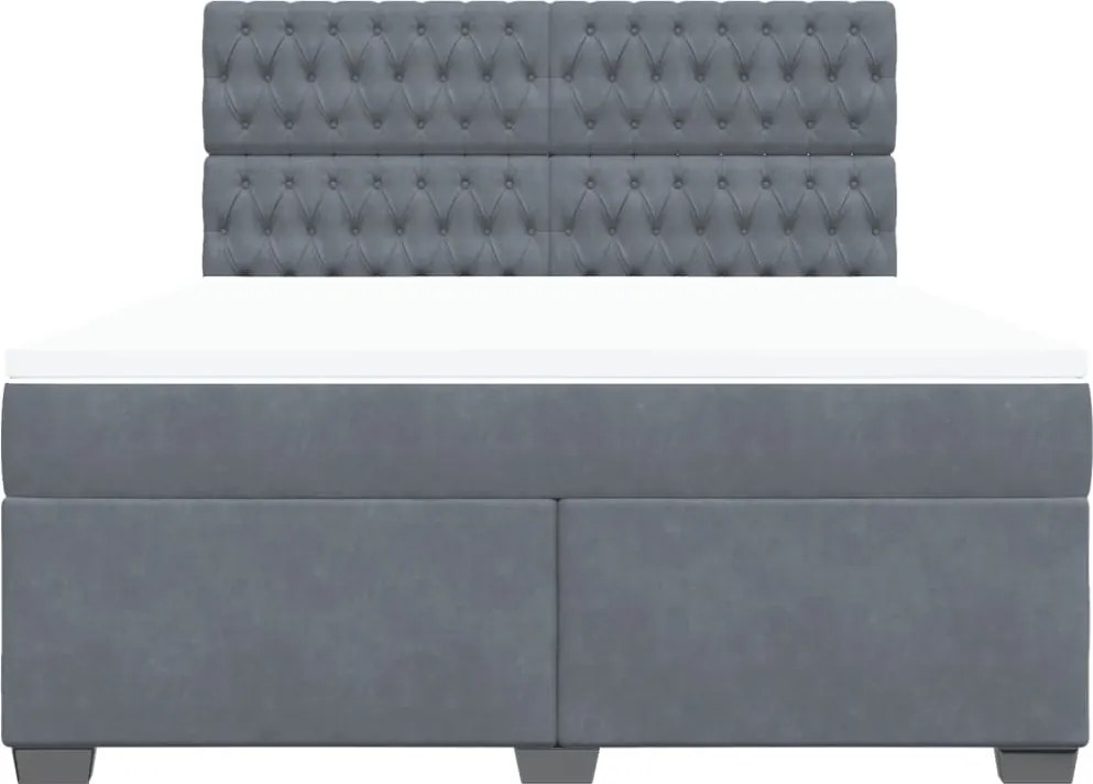 Box spring postel s matrací tmavě šedá 180x200 cm samet 3293285
