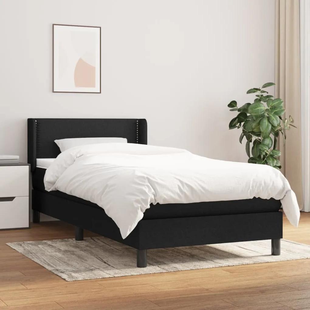 vidaXL Box spring postel s matrací 90x200 cm textil [3129601] Barva: tmavě hnědá