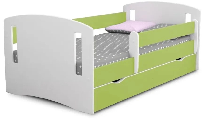 Expedo Dětská postel MAGIC 2 + matrace + úložný prostor, 160x80, zelená