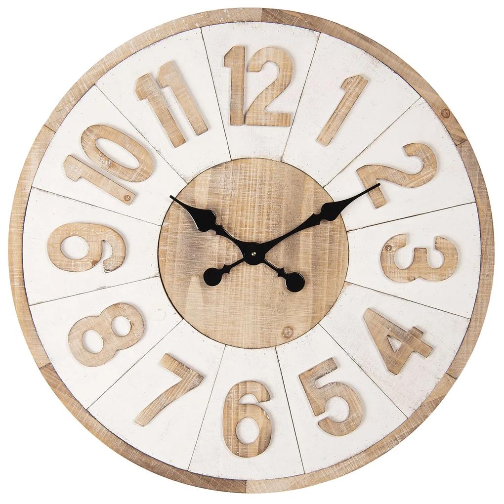 Velké dřevěné nástěnné hodiny Ozanne – Ø 70*5 cm / 1*AA