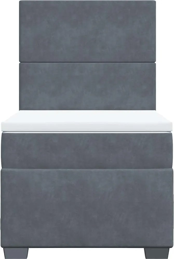 Box spring postel s matrací tmavě šedá 100x200 cm samet 3293129
