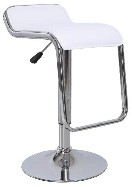 Barová židle, ekokůže bílá / chrom, Ilana NEW