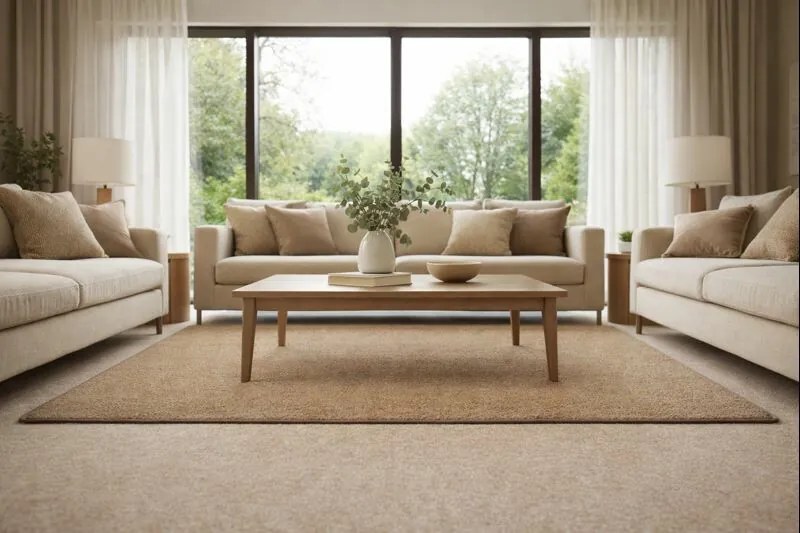 Vopi, Kusový koberec Eton béžový 70 čtverec, 250x250, béžová, chodba / předsíň