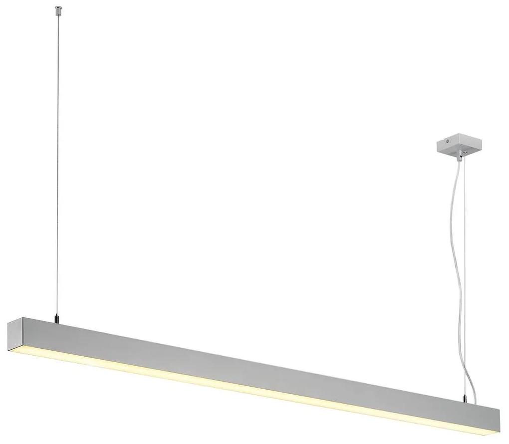 BIG WHITE Q-LINE DALI SINGLE LED závěsné svítidlo, stmívatelné, 1 500 mm, stříbrné 1001312