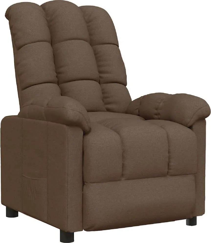 Polohovací křeslo hnědé textil 289800