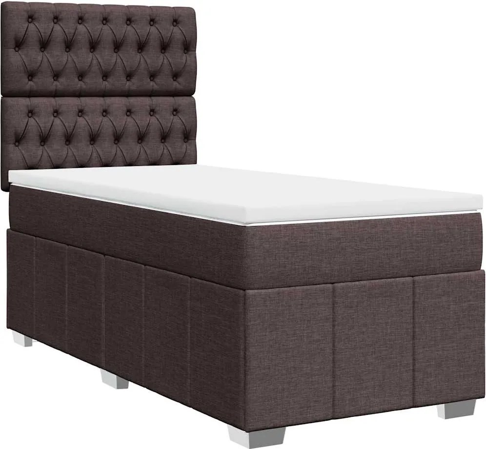 Box spring postel s matrací tmavě hnědá 90x200 cm textil 3291561