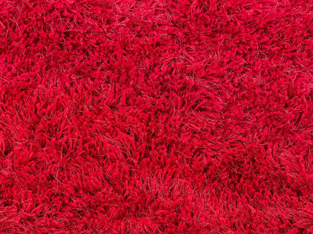 Koberec Shaggy 80 x 150 cm červený CIDE Beliani