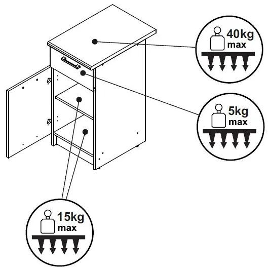 Dolní kuchyňská skříňka Irma SSD40.82, dub artisan/bílá